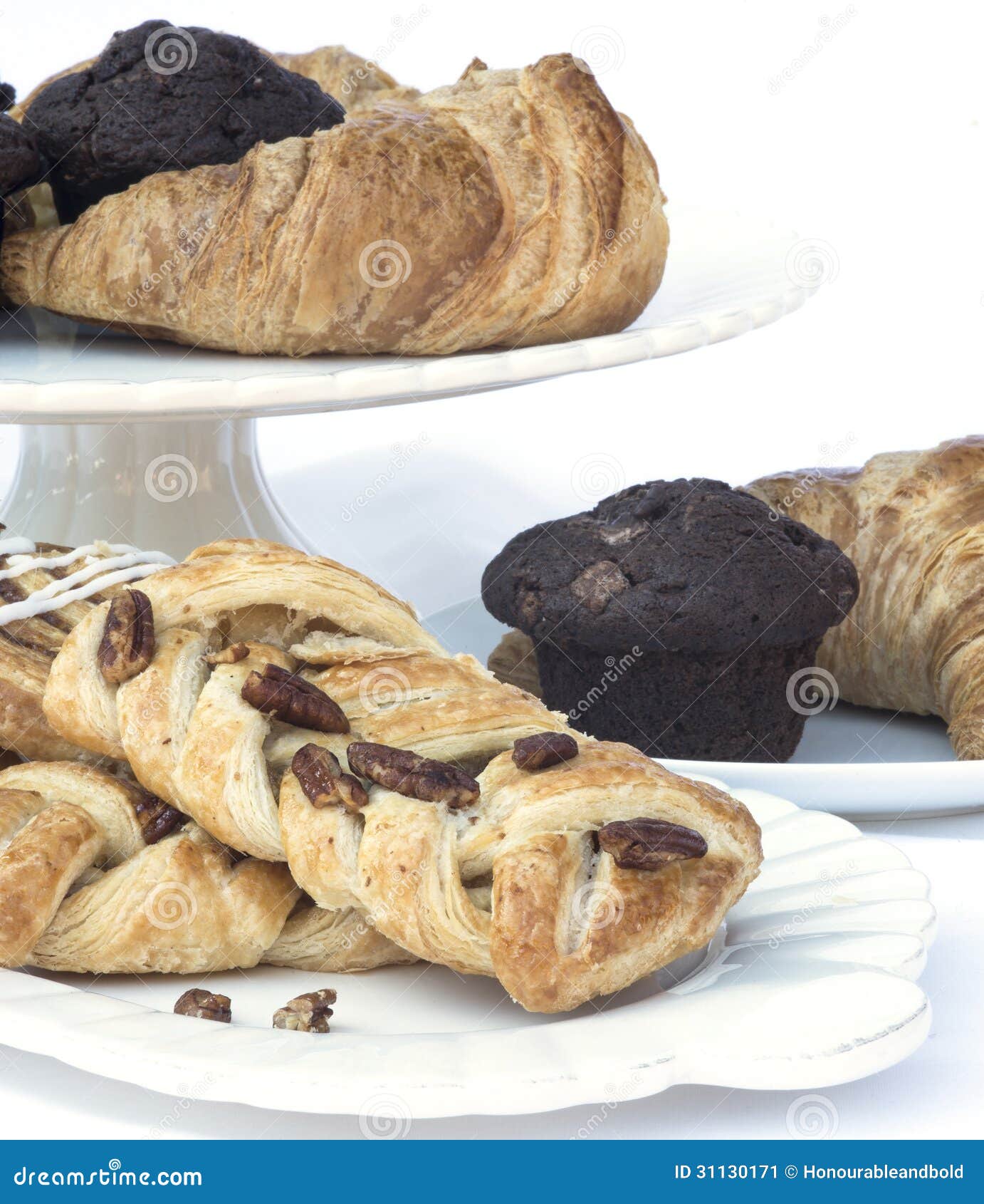 Continental Breakfast Table Setting with Pastries and Cakes Stock Image ...