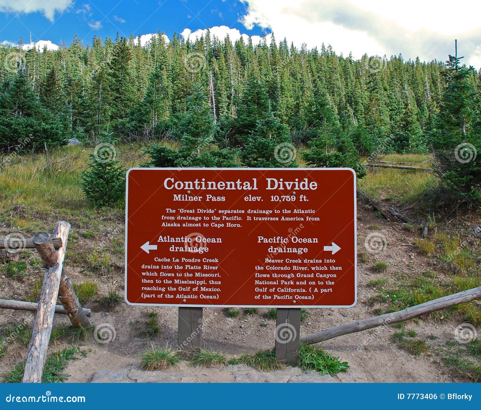 Continental Divide - Raynolds Pass Sign In The Targhee National Forest ...