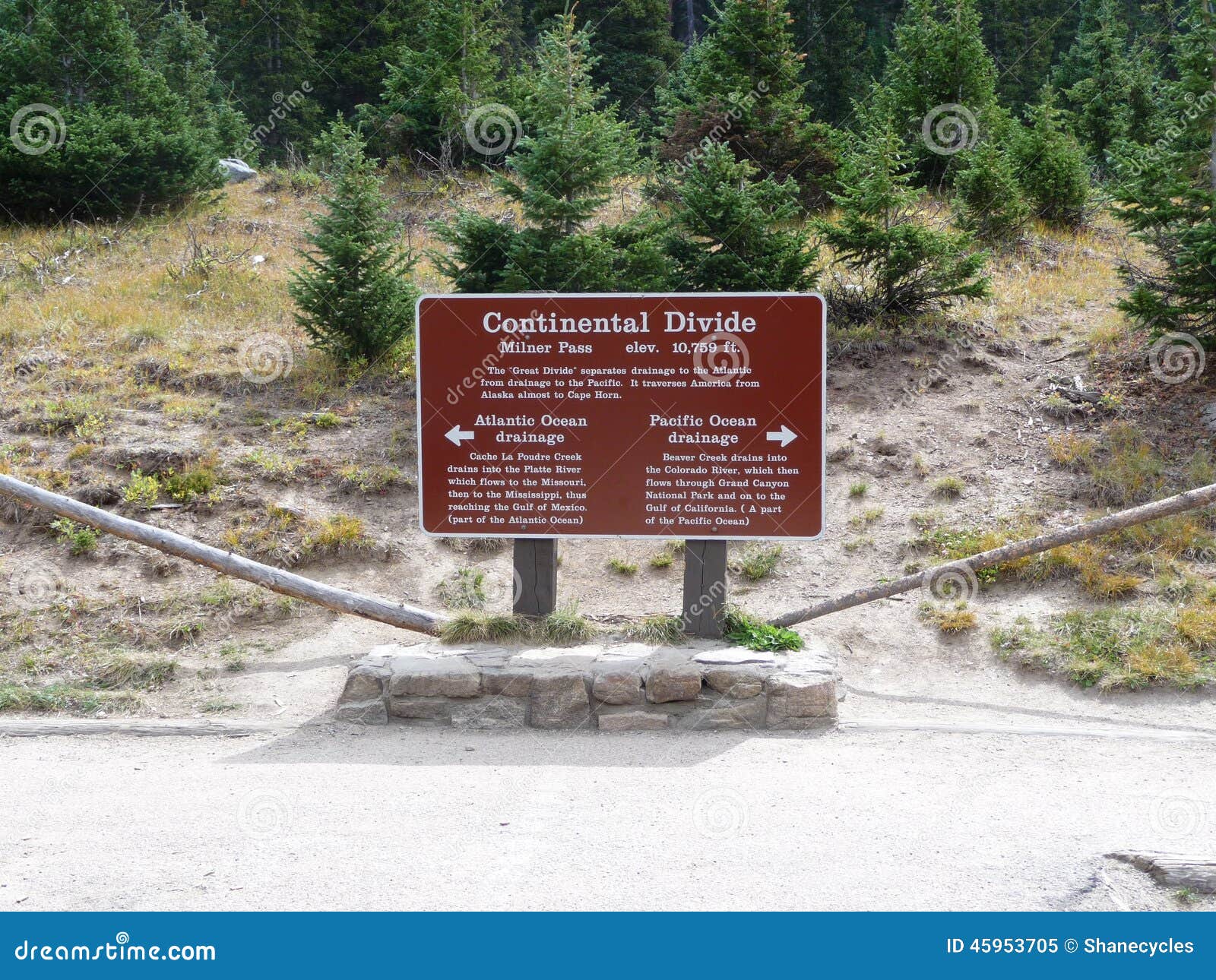 Continental divide sign stock image. Image of national - 45953705