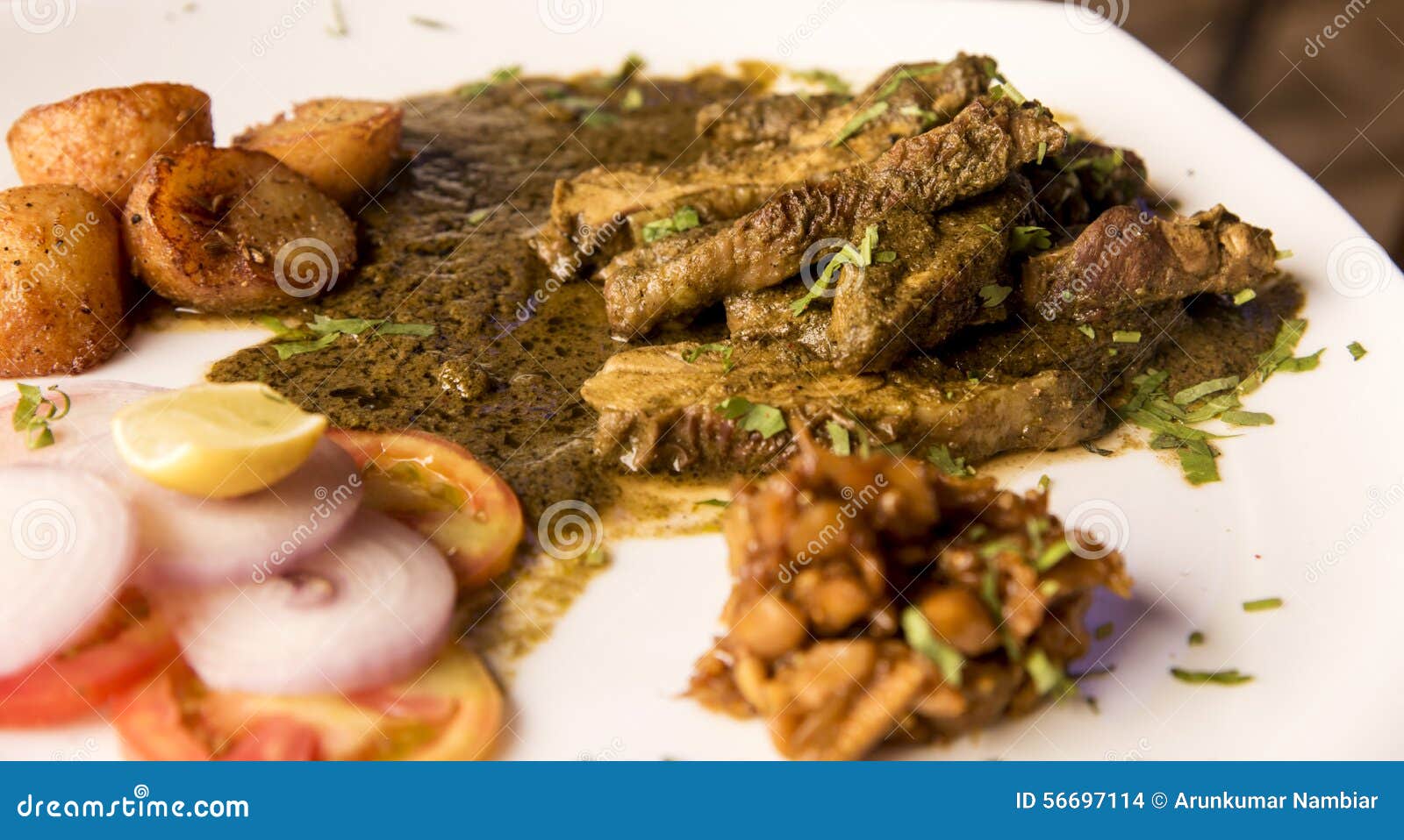 Continental Fine Dining Meal Stock Photo - Image of drumstick, fork ...