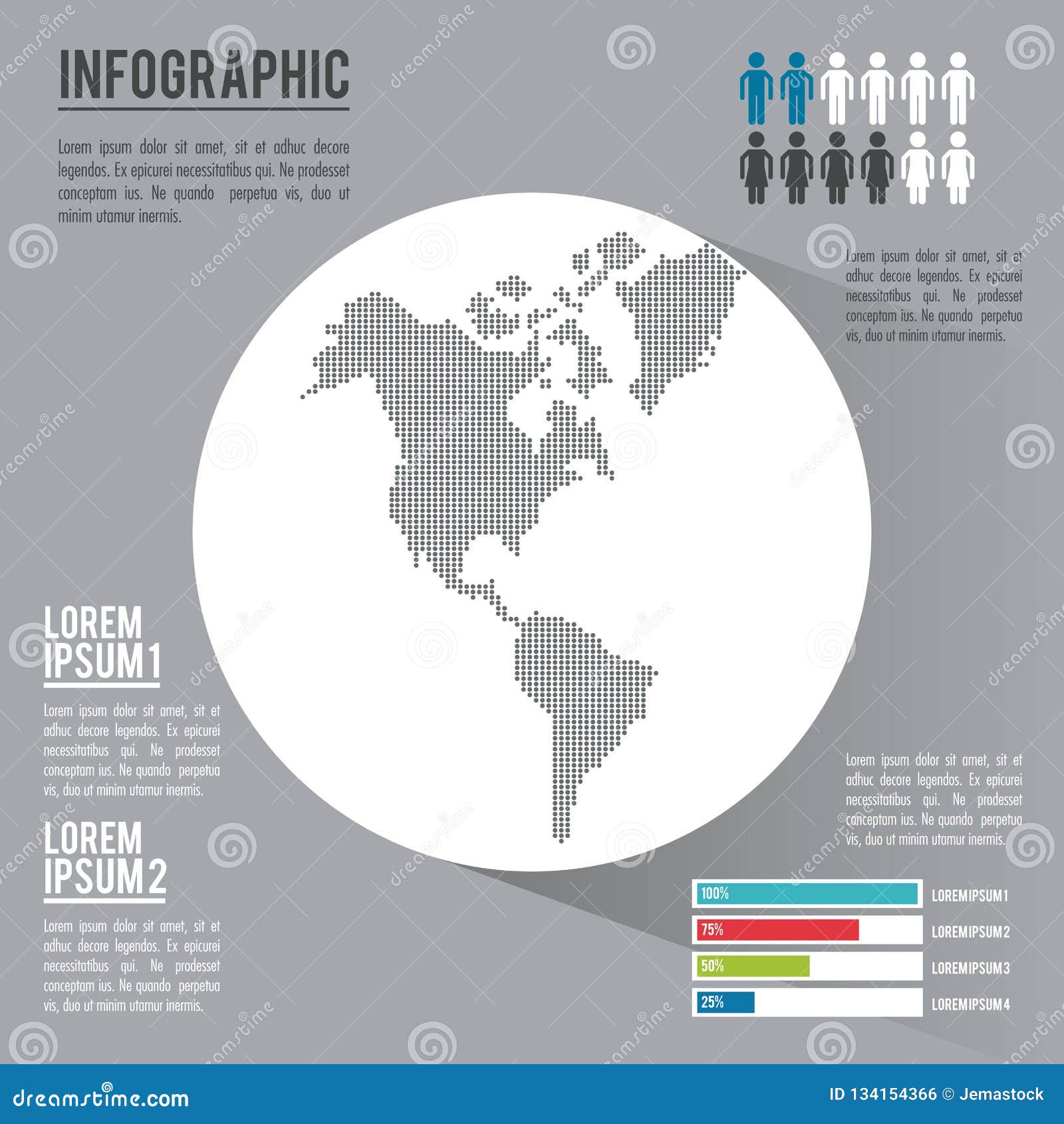 Continente Americano De Infographic Ilustração do Vetor - Ilustração de ...