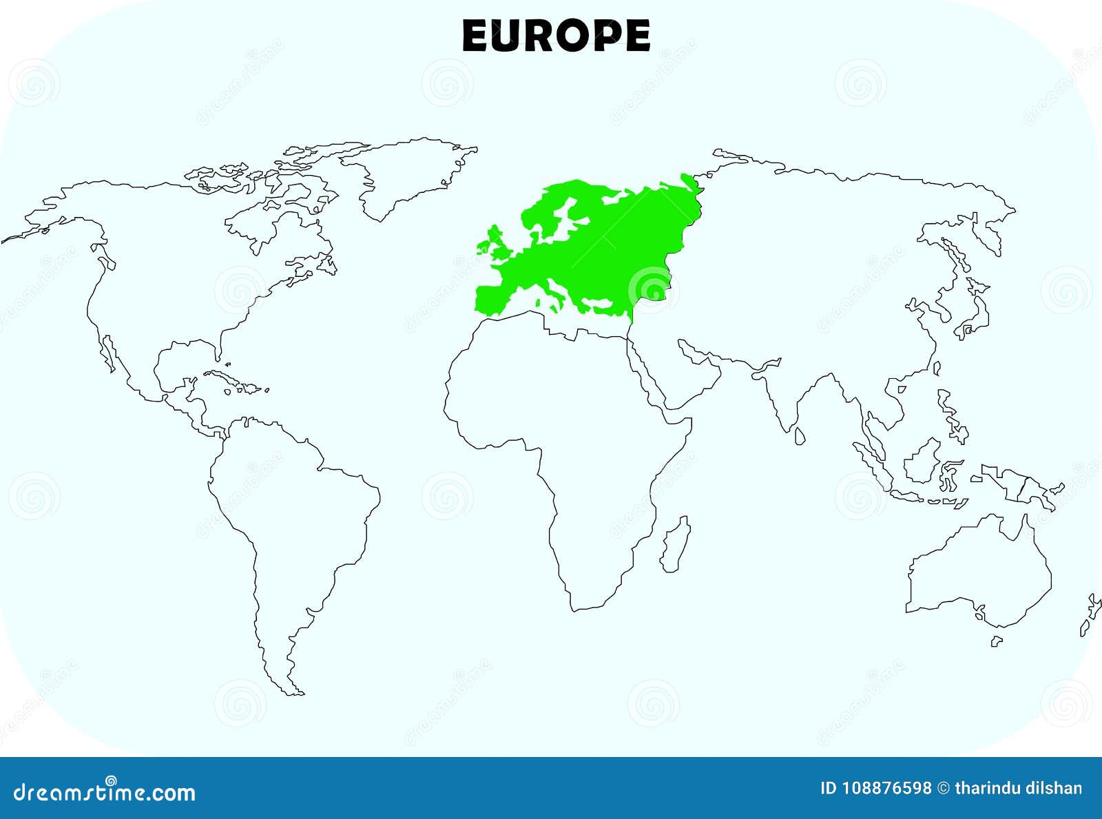 Continente De Europa No Mapa Do Mundo Ilustração Stock - Ilustração de ...