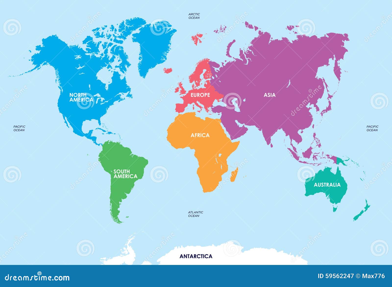 Continentes Del Mundo, Mapa Ilustración del Vector - Ilustración de ...