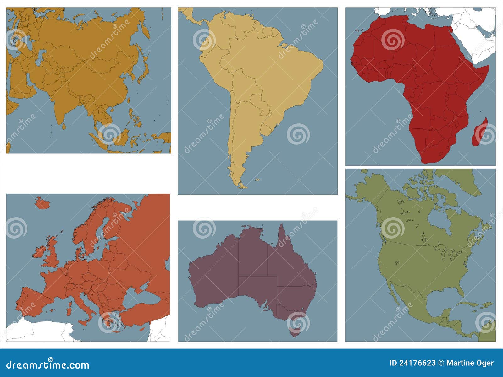 Continents. stock vector. Illustration of landmasses - 24176623