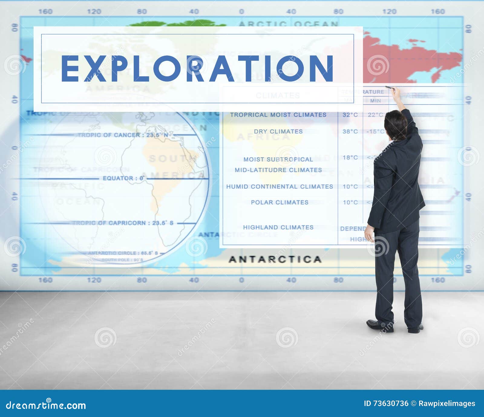 Continents Coordinates Exploration Geological Cartography Concept Stock ...