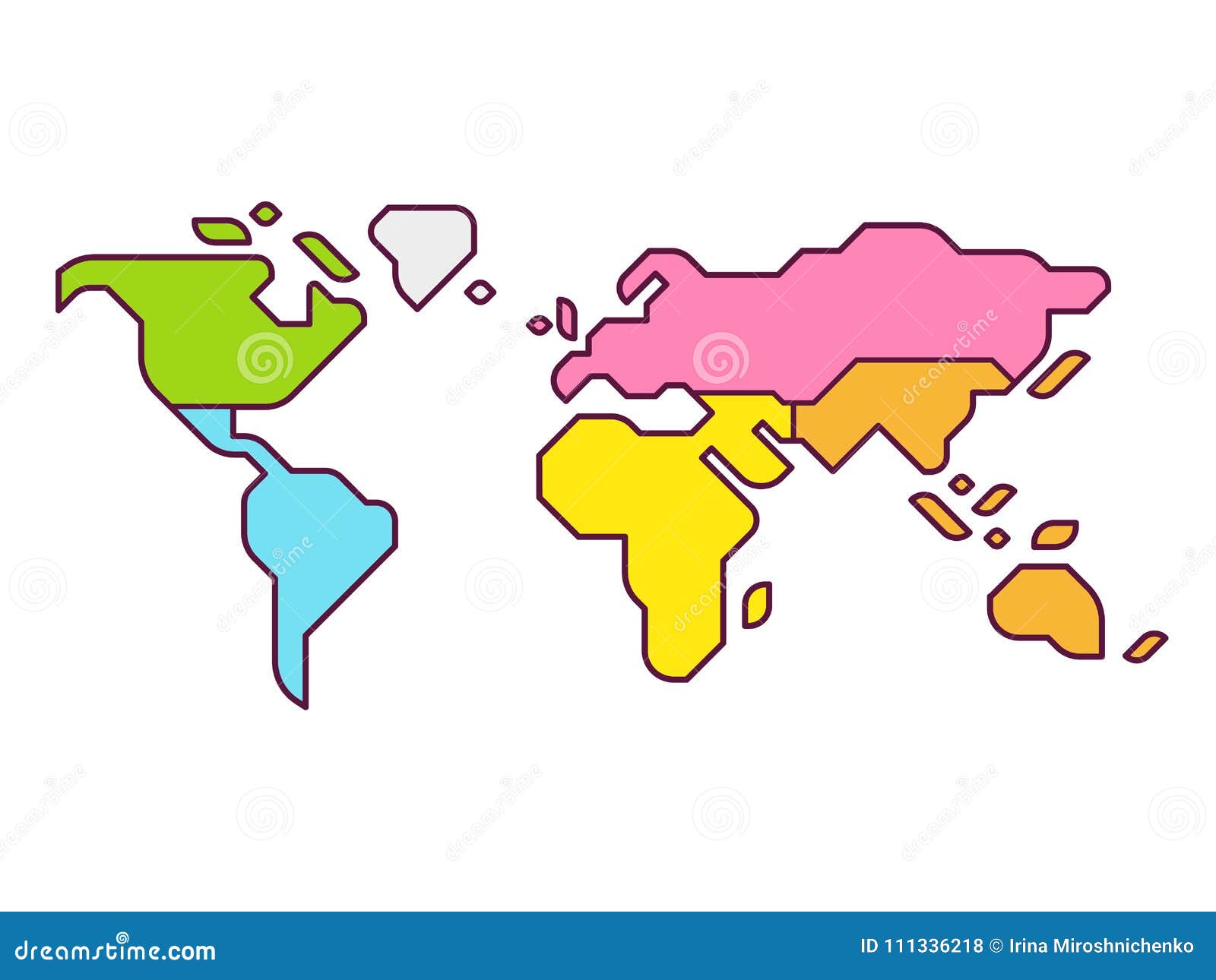 Continents De Carte Du Monde Illustration de Vecteur - Illustration du ... Continents De Carte Du Monde Illustration de Vecteur - Illustration du ...