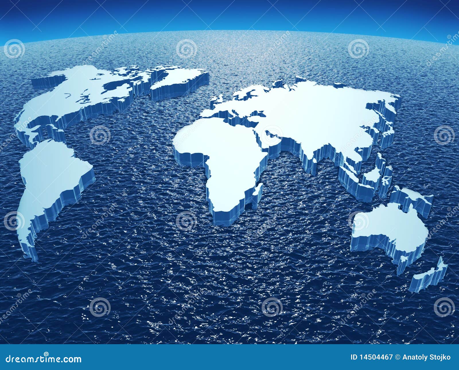 Continents on ocean sphere stock illustration. Illustration of peace ...