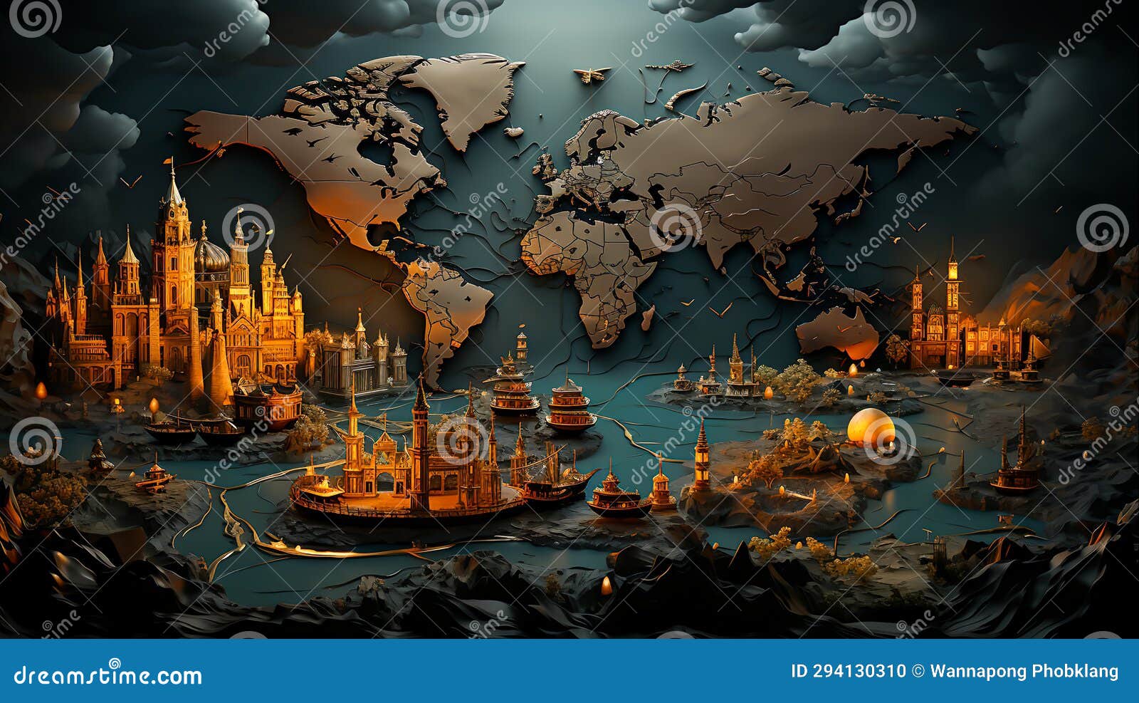 Fantasy World Map Embark on Mystical Journeys in Imaginary Lands ...