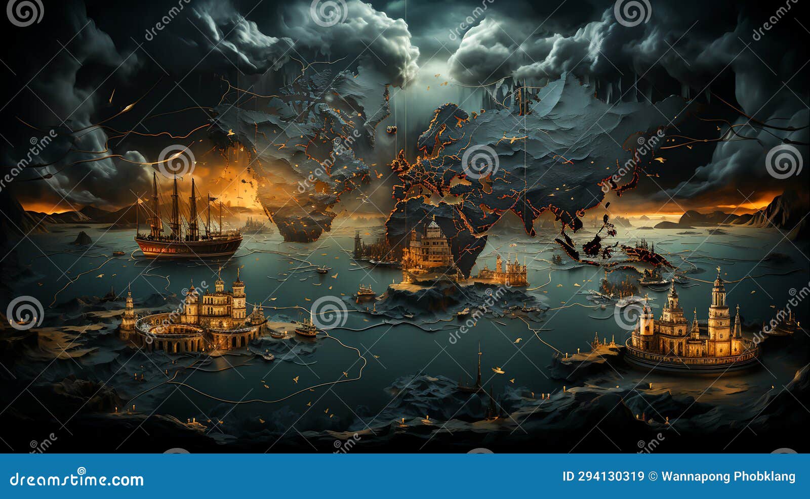 Fantasy World Map Embark on Mystical Journeys in Imaginary Lands ...