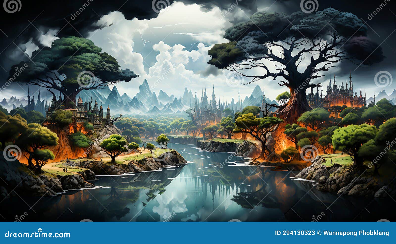 Fantasy World Map Embark on Mystical Journeys in Imaginary Lands ...