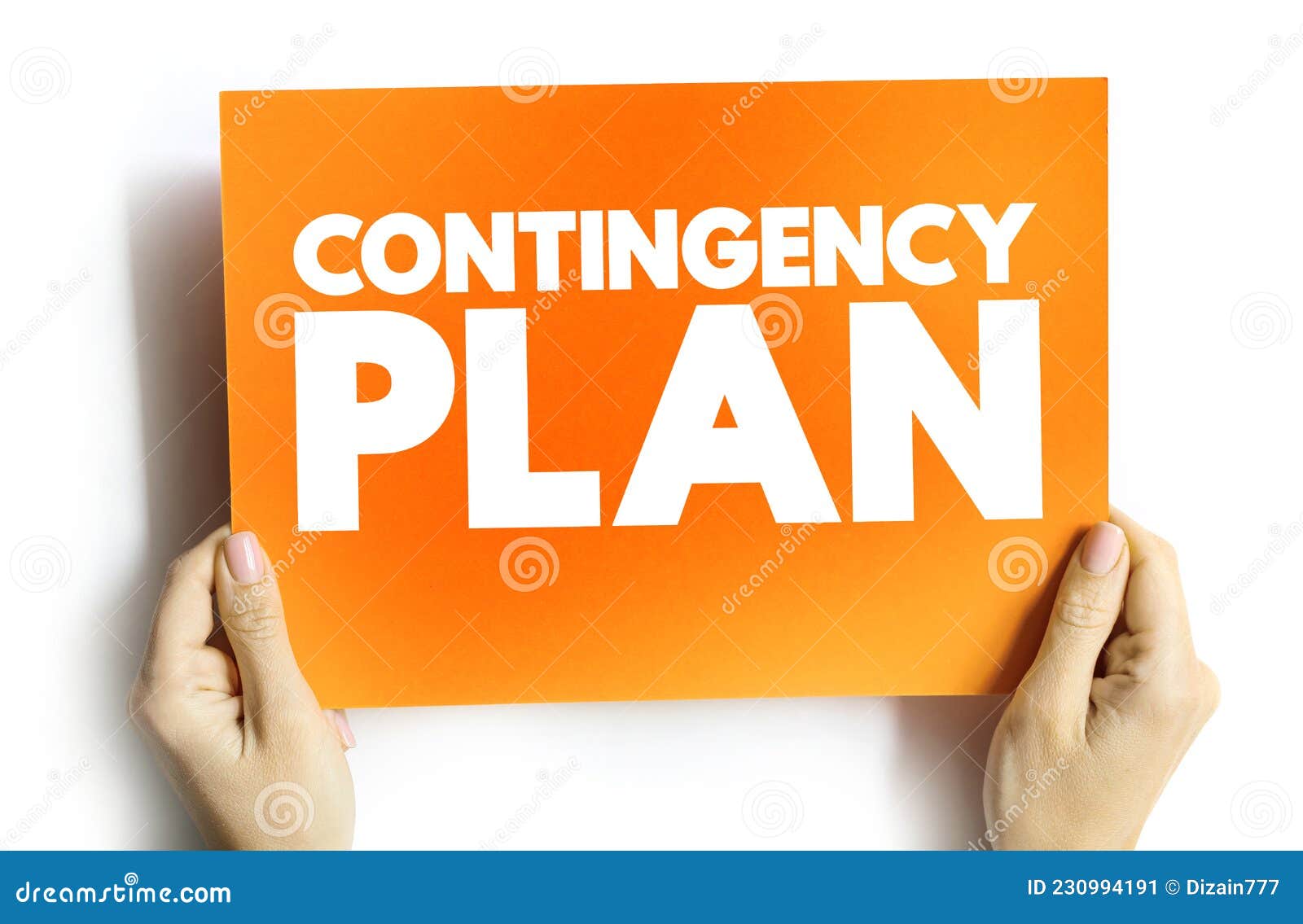 Contingency Plan Text Card, Concept Background Stock Image - Image of ...