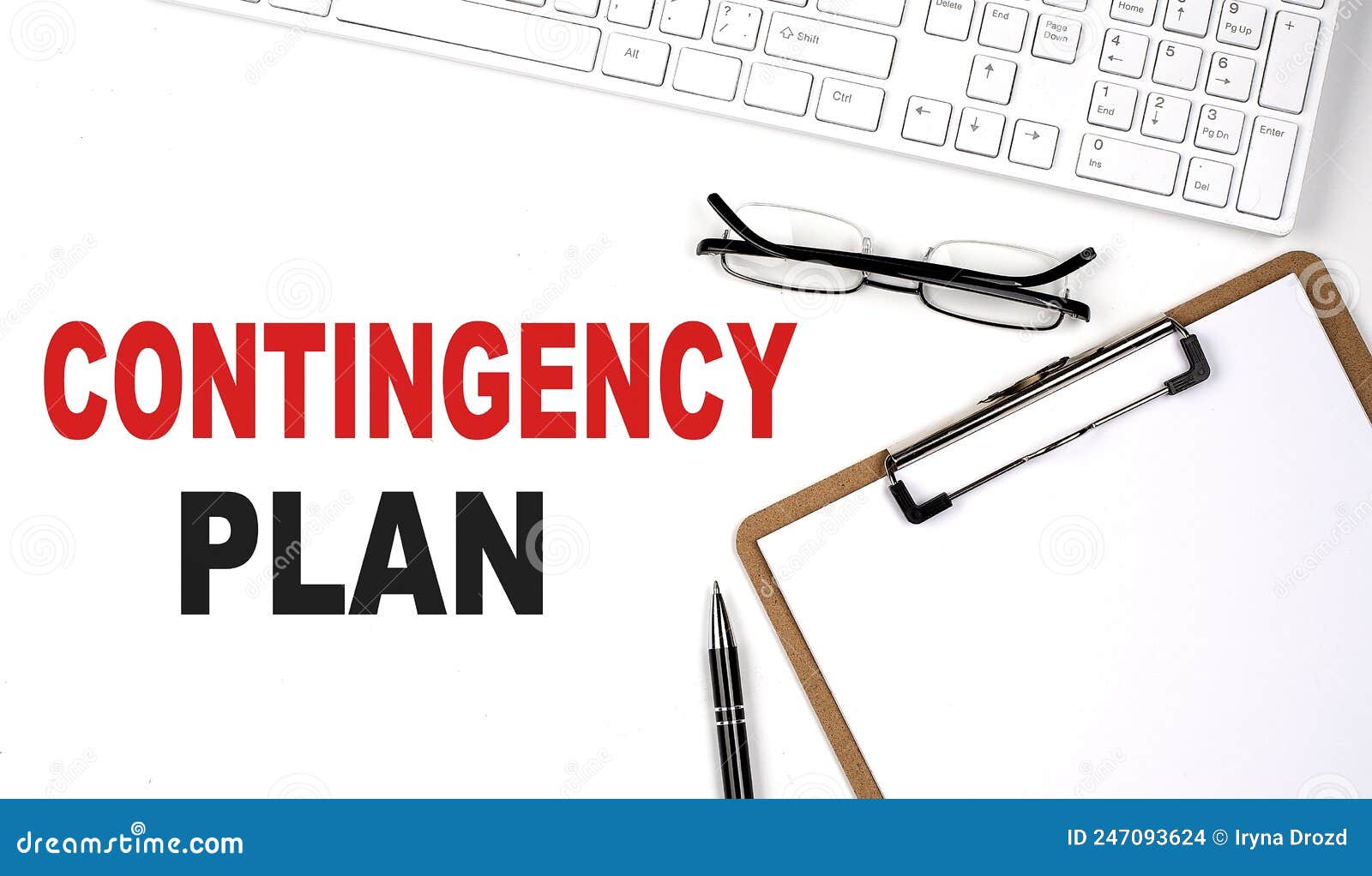 CONTINGENCY PLAN Text Written on the White Background with Keyboard ...