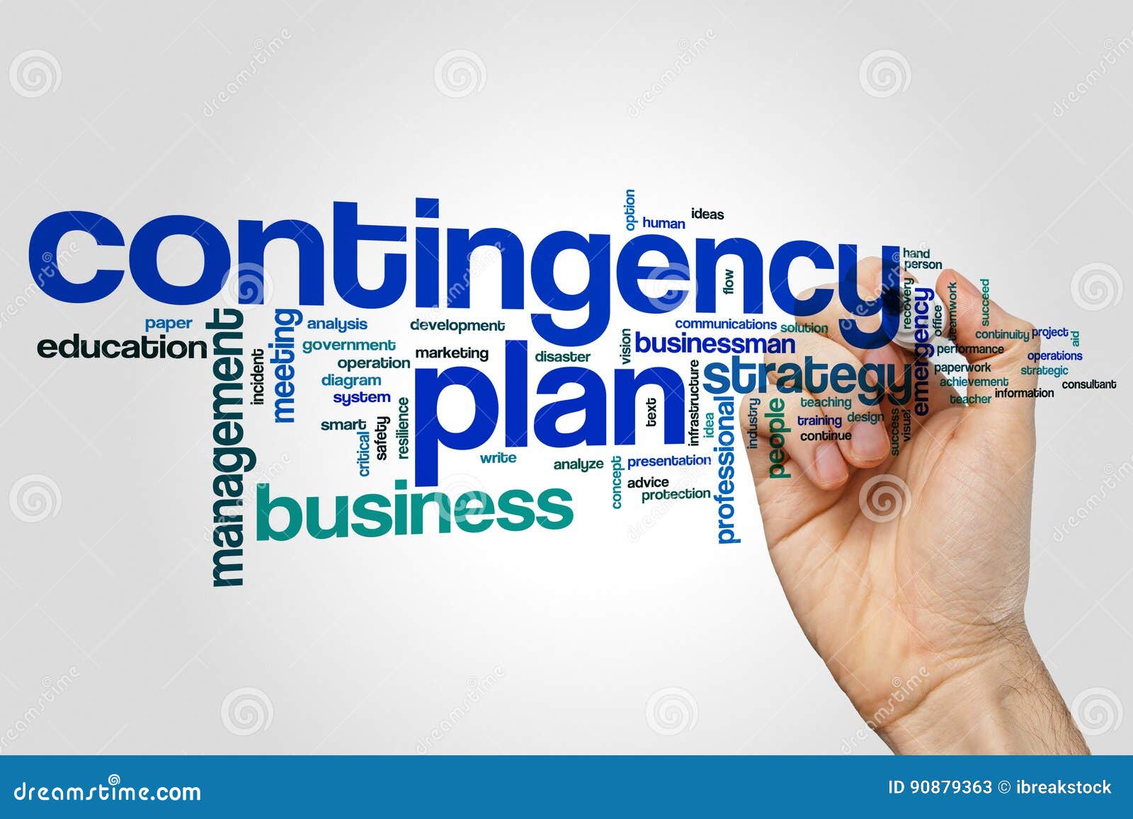 Contingency Plan Word Cloud Concept on Grey Background Stock Image ...