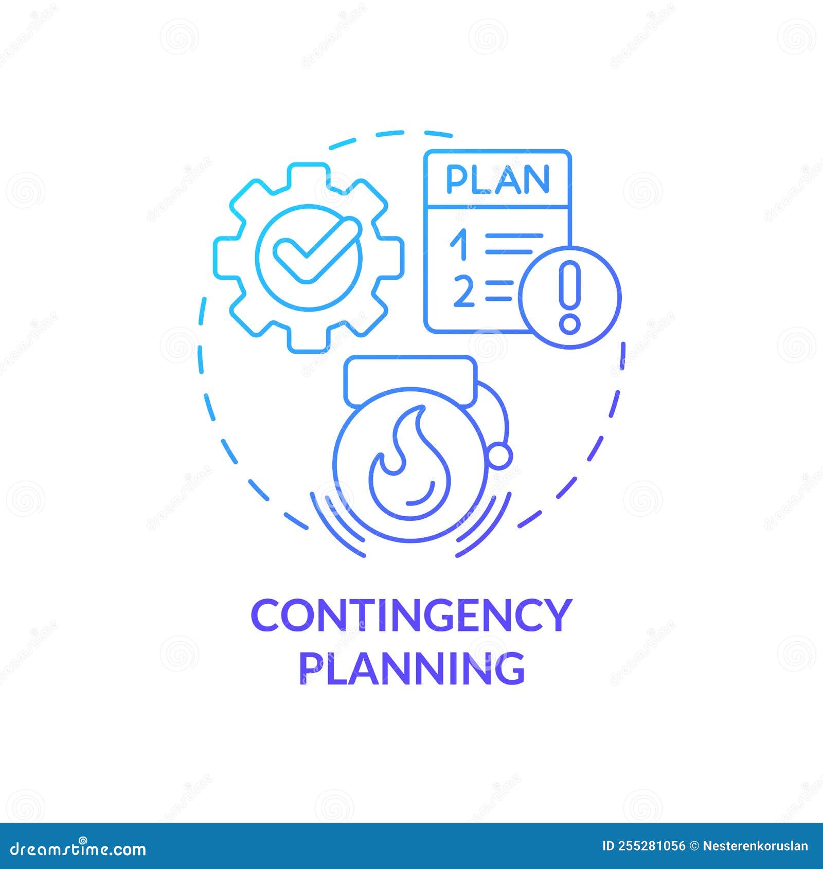 Contingency Planning Blue Gradient Concept Icon Stock Vector ...
