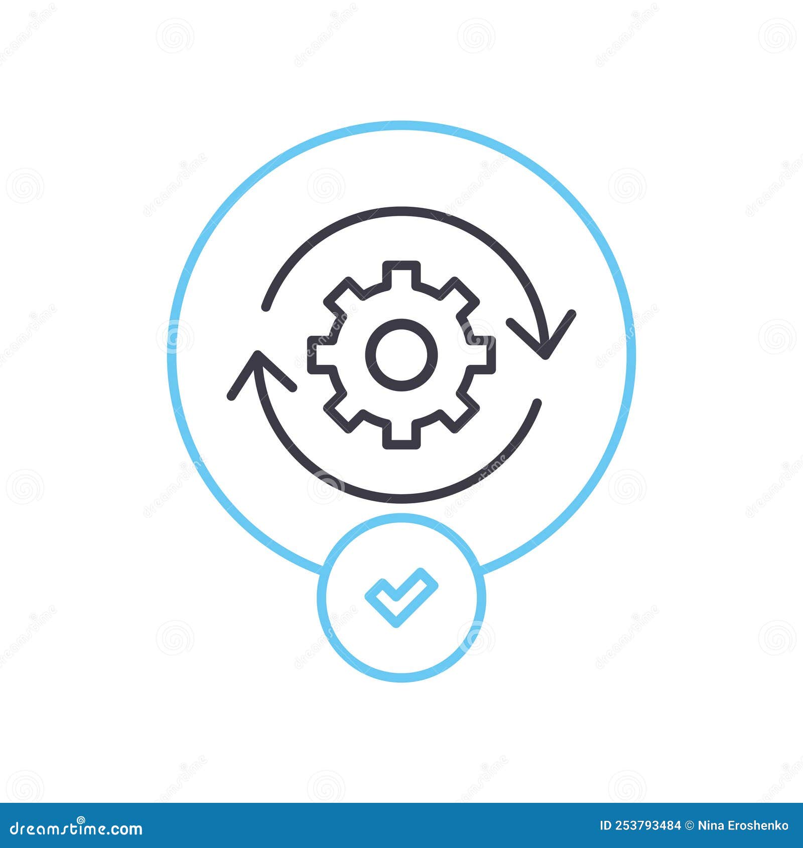Continious Intergration Line Icon, Outline Symbol, Vector Illustration ...
