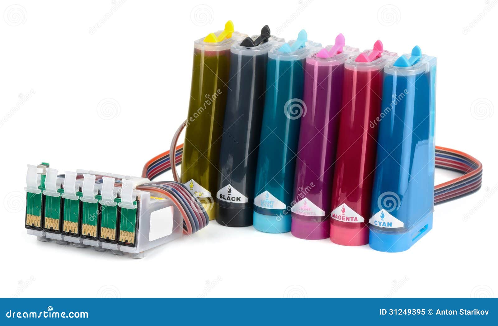 Continous Ink Supply System (CISS) Stock Image - Image of black, inkjet ...