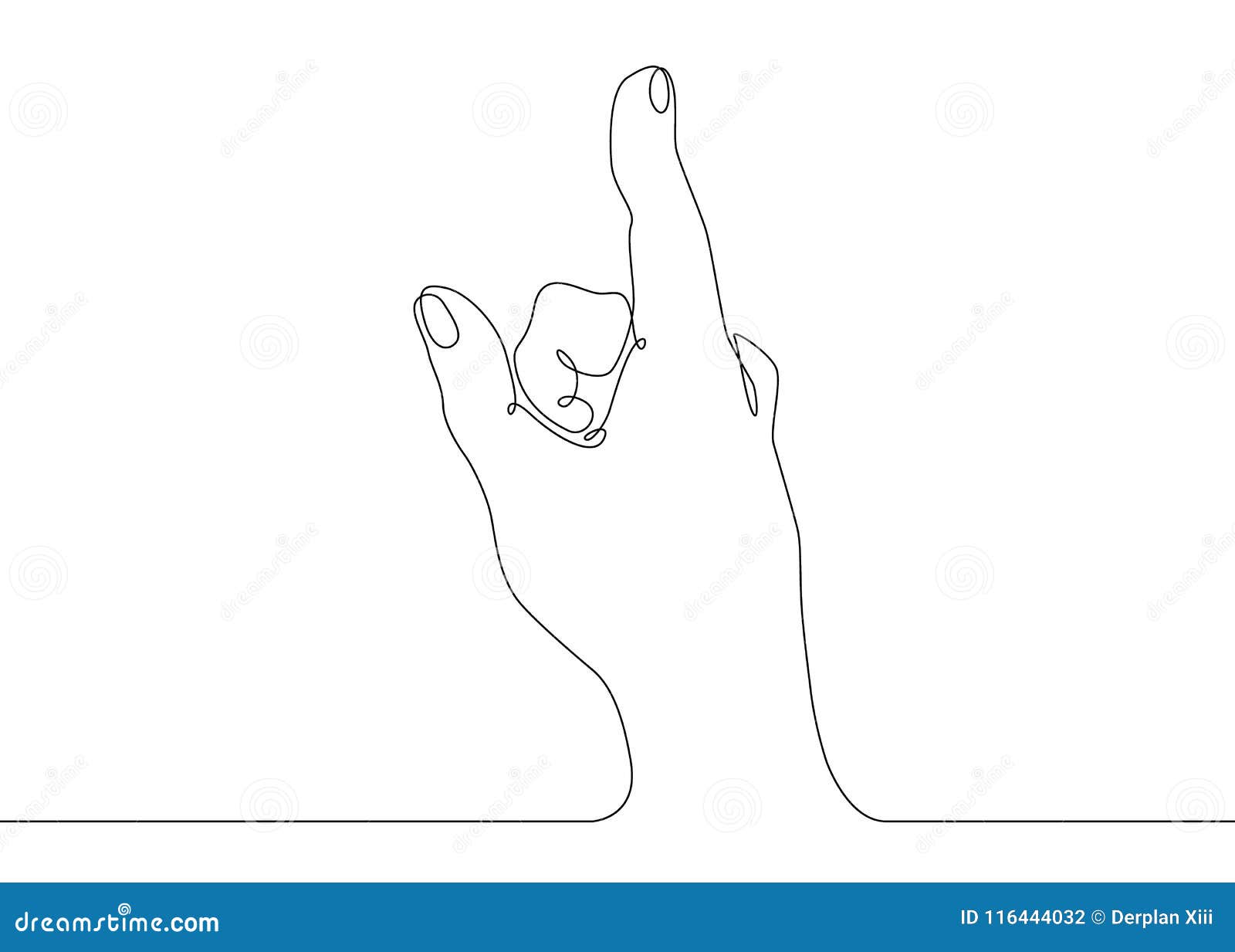 Continu Doigt De Direction De Pointage De Main De Dessin Au Trait ...