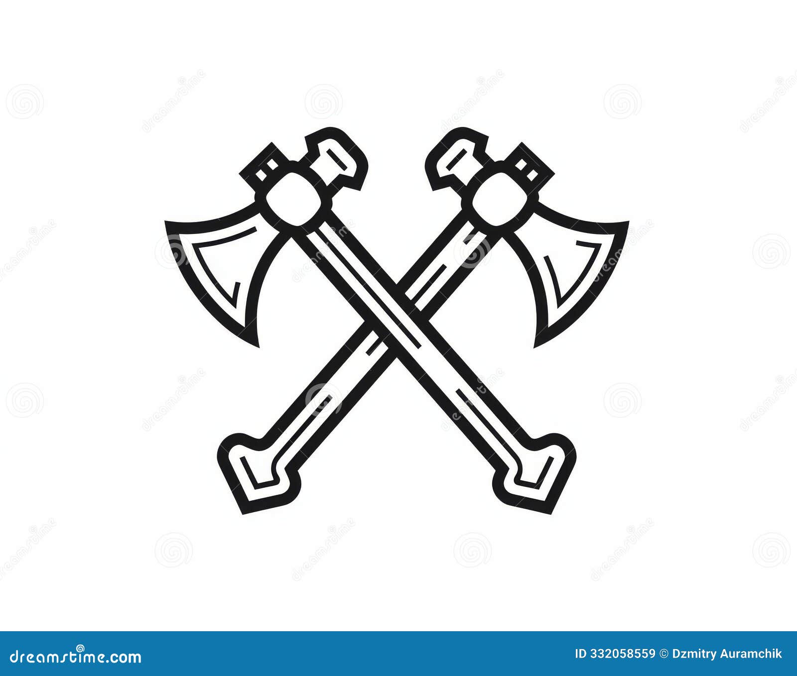 Continually Curved, Single-line Illustration of an Axe, a Common ...