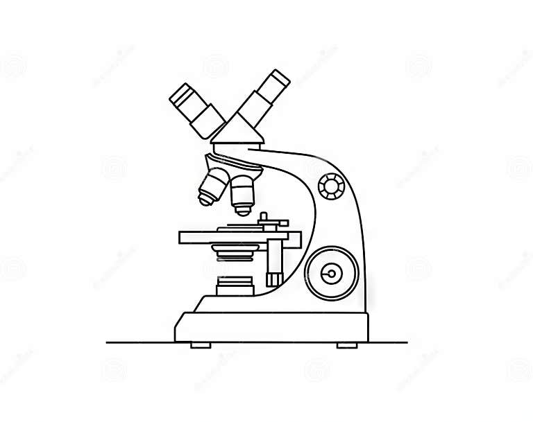 Continually Drawn Microscopist Laboratory. Modern Illustration of Microscopist. an Editable ...