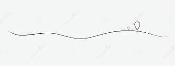 Continually Drawn One-line Map Location Markers. Navigation Points with ...