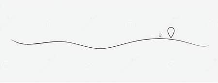 Continually Drawn One-line Map Location Markers. Navigation Points with ...