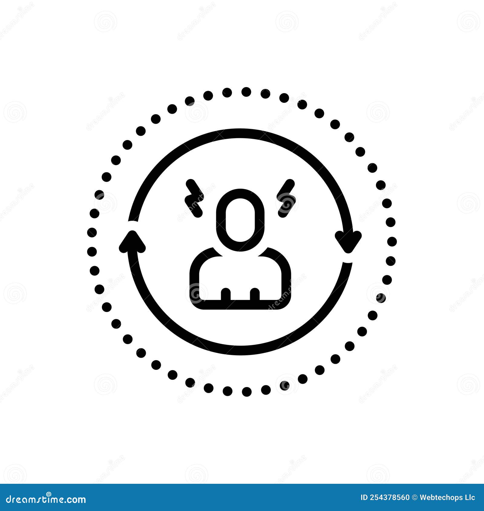 Black Line Icon for Continually, Repeatedly and Incessant Stock ...