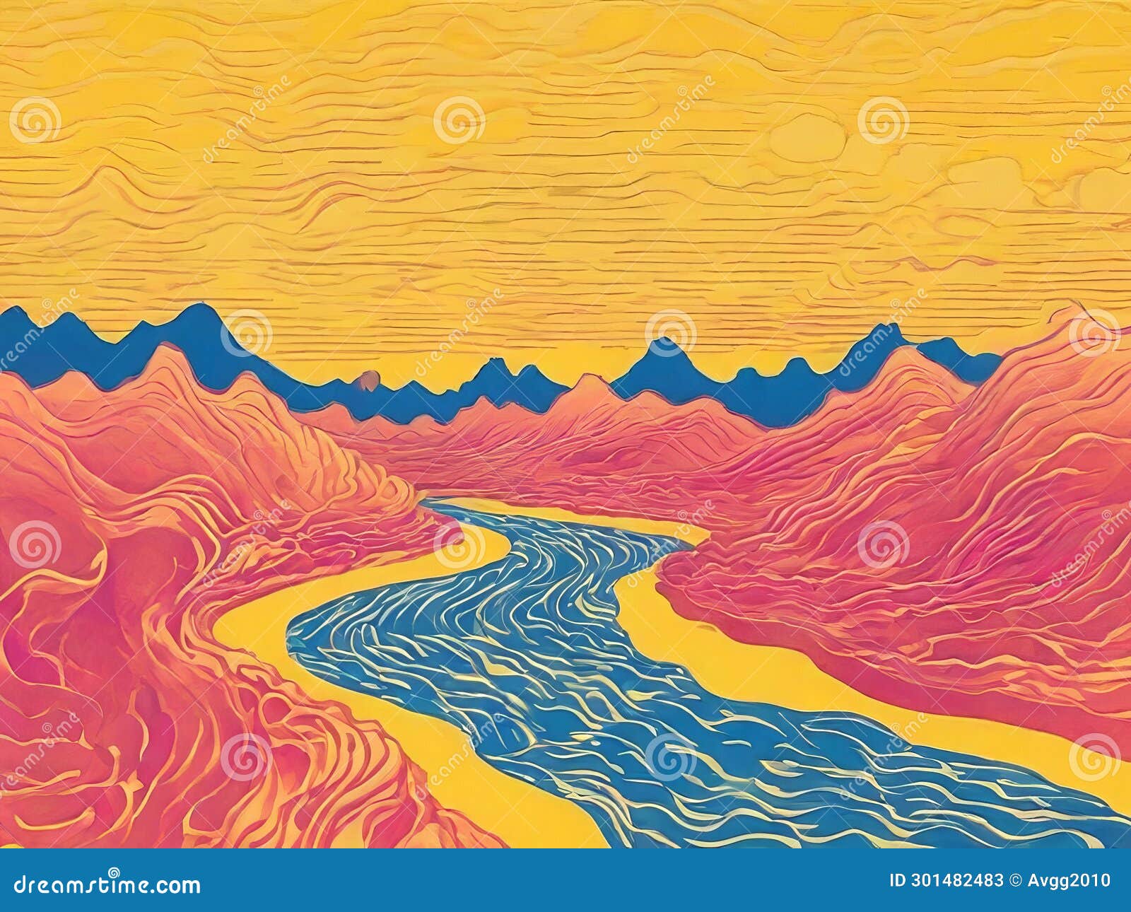 Continuation of Movement: Illustration in Risographic Style Stock ...