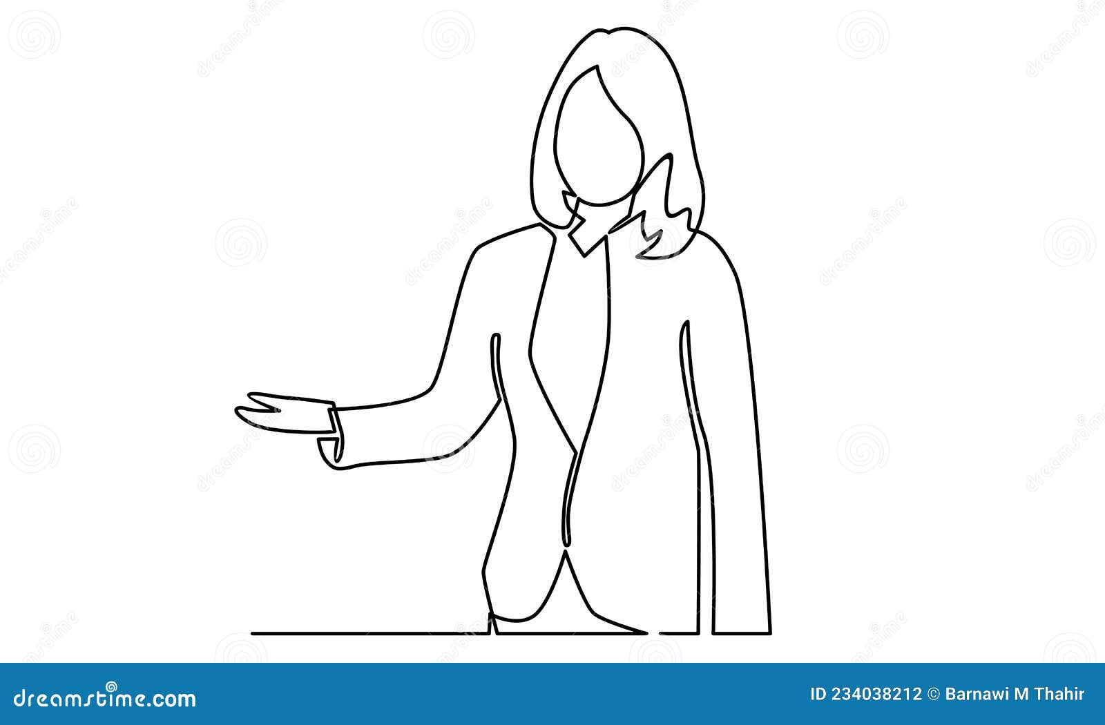 Continue Line of Businesswoman Stock Vector - Illustration of ...