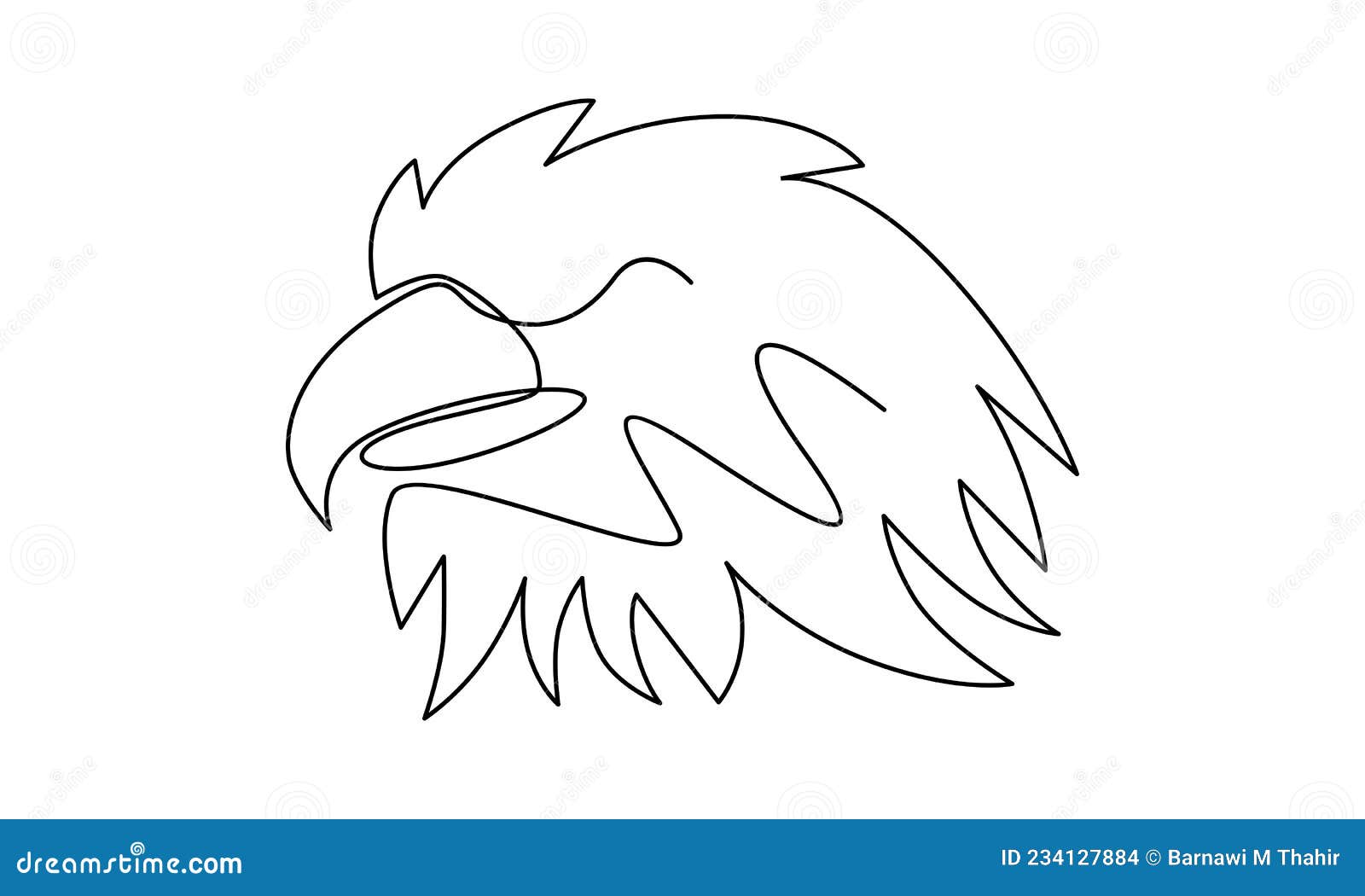 Continue Line of Eagle Head Stock Vector - Illustration of eagle ...