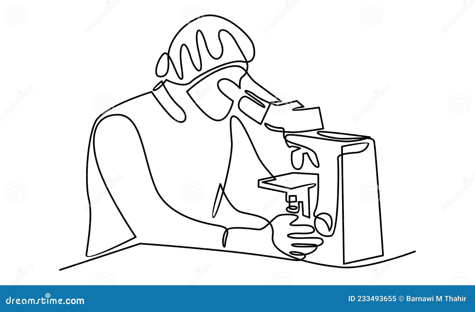 Continue Line of Laboratory Assistant Looking through Microscope ...