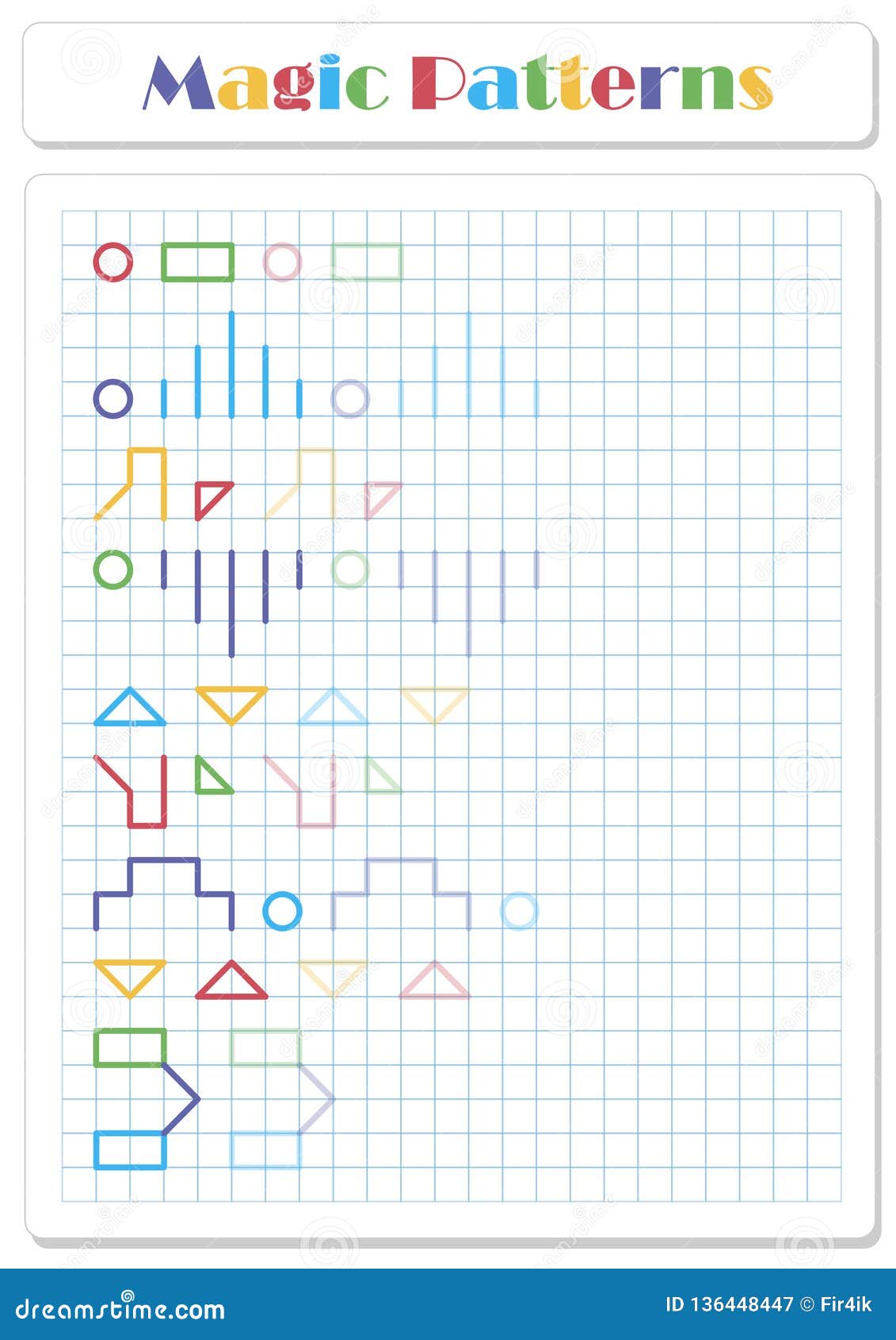 Continue the Pattern with Crayons or Felt-tip Pens Stock Vector ...