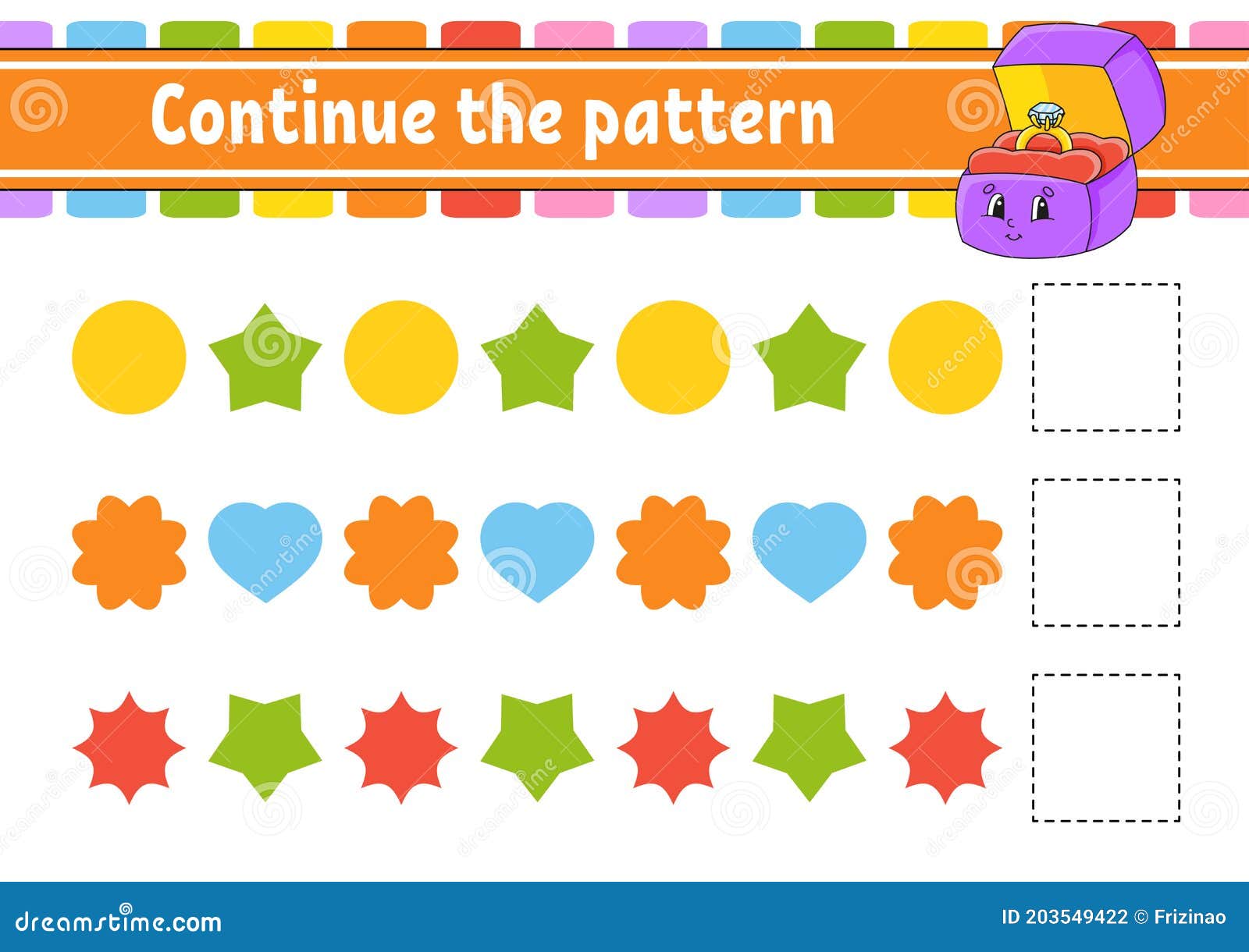 Continue the Pattern. Education Developing Worksheet. Game for Kids ...