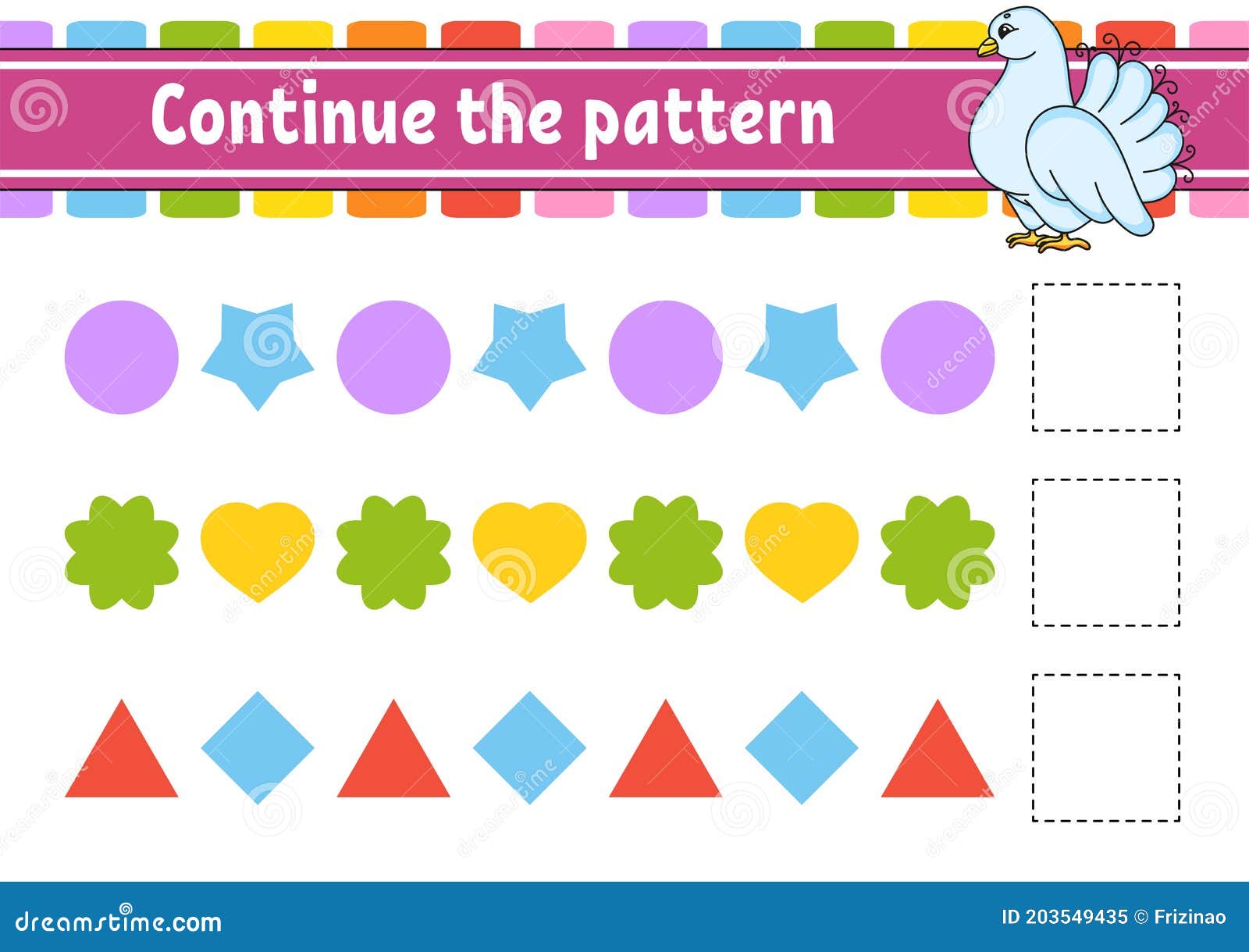 Continue The Pattern. Education Developing Worksheet. Game For Kids ...