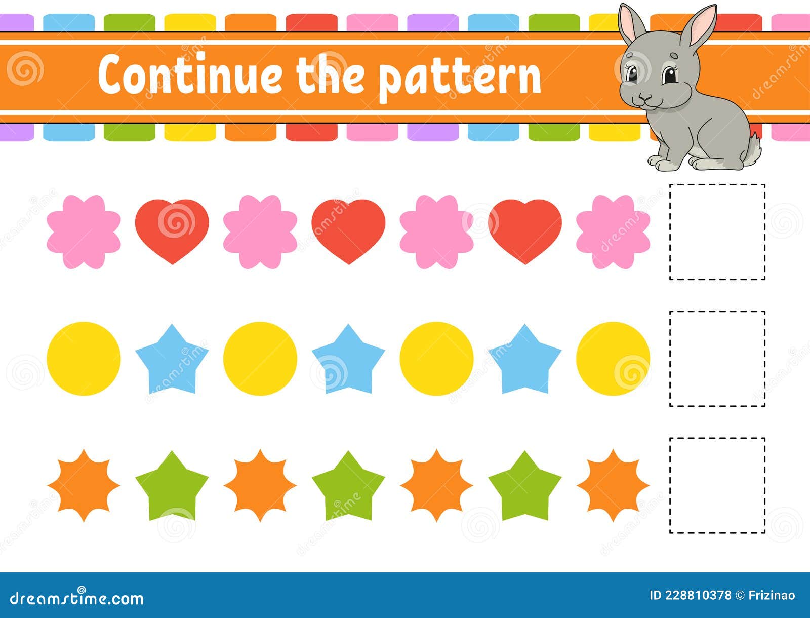 Continue the Pattern. Education Developing Worksheet. Game for Kids ...