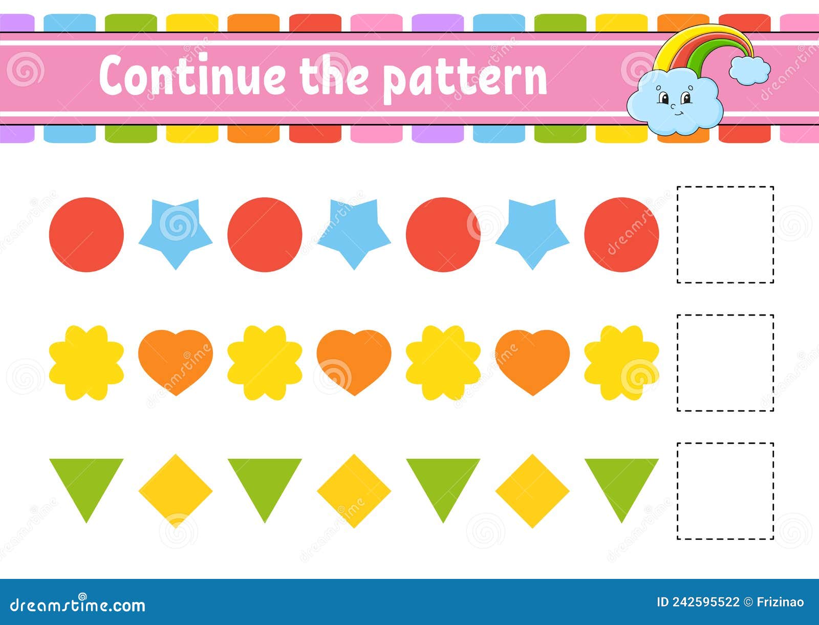 Continue the Pattern. Education Developing Worksheet. Game for Kids ...