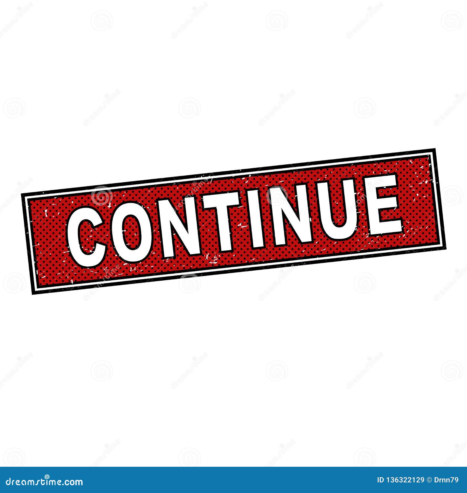 Continue Red Rubber Web Stamp Pop Art Stock Illustration - Illustration ...