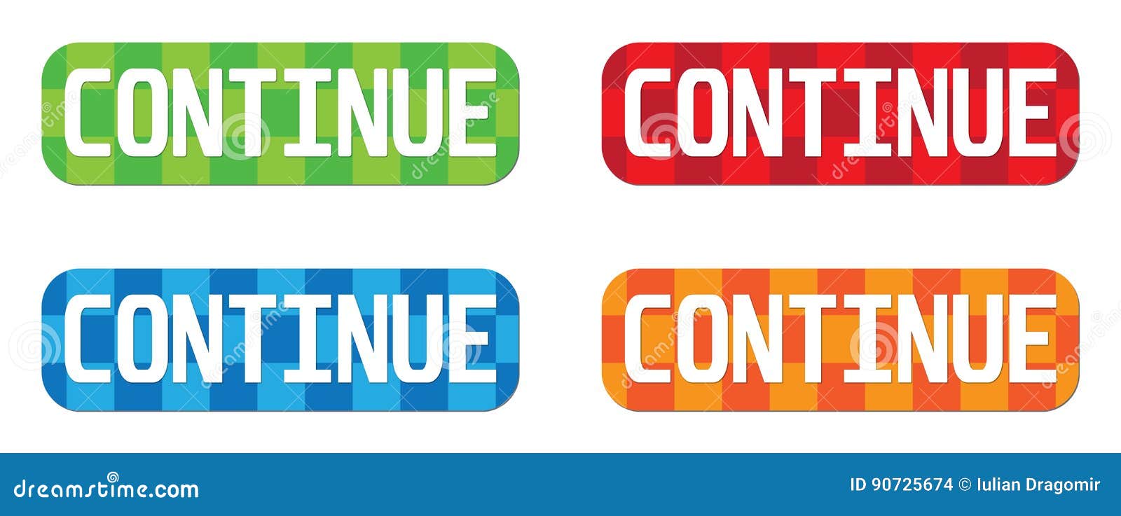 CONTINUE Text, on Rectangle, Zig Zag Pattern Stamp Sign. Stock ...