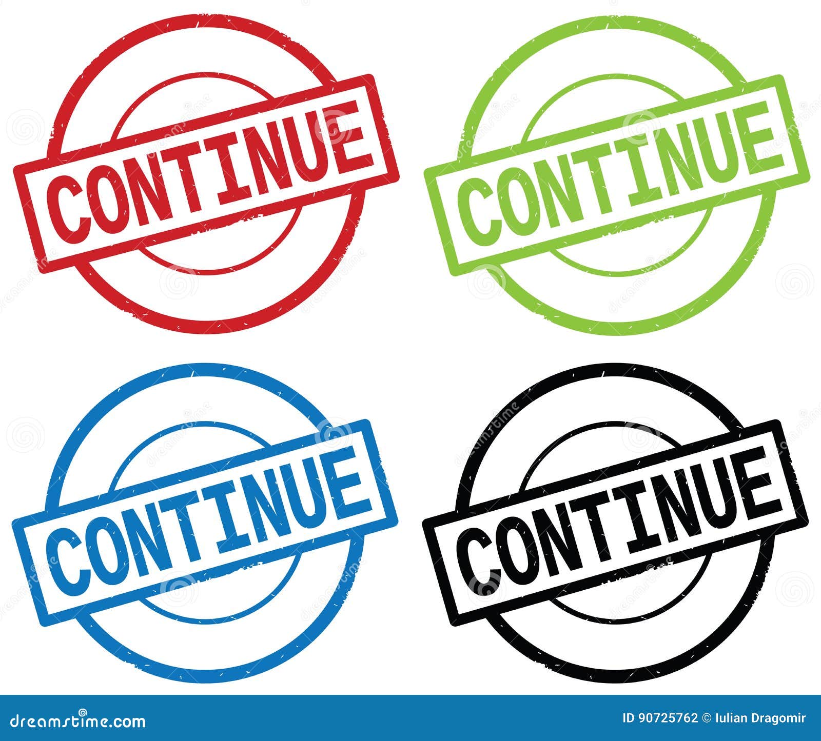 CONTINUE Text, on Round Simple Stamp Sign. Stock Illustration ...