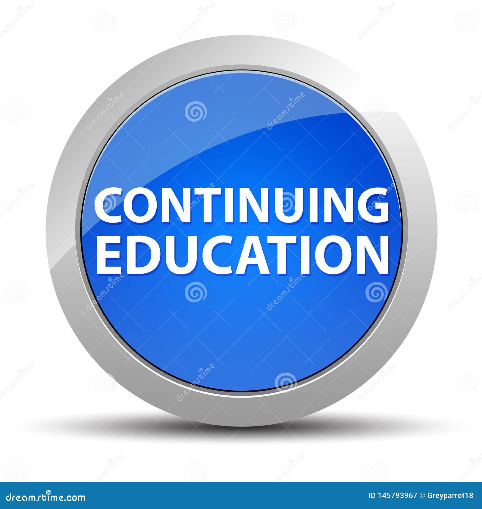 Continuing Education Blue Round Button Stock Illustration ...