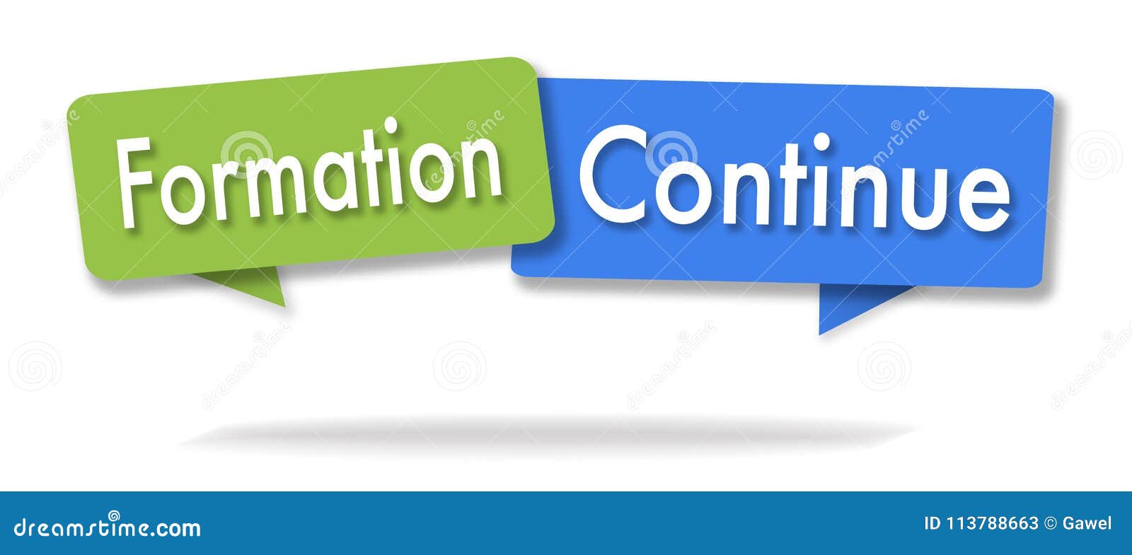 Continuing Education Illustration in Two Colored Bubbles Stock ...