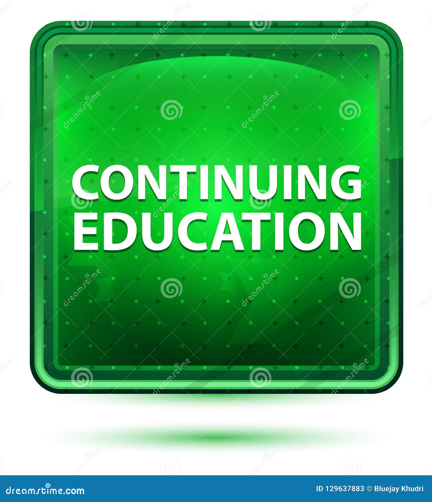 Continuing Education Neon Light Green Square Button Stock Illustration ...