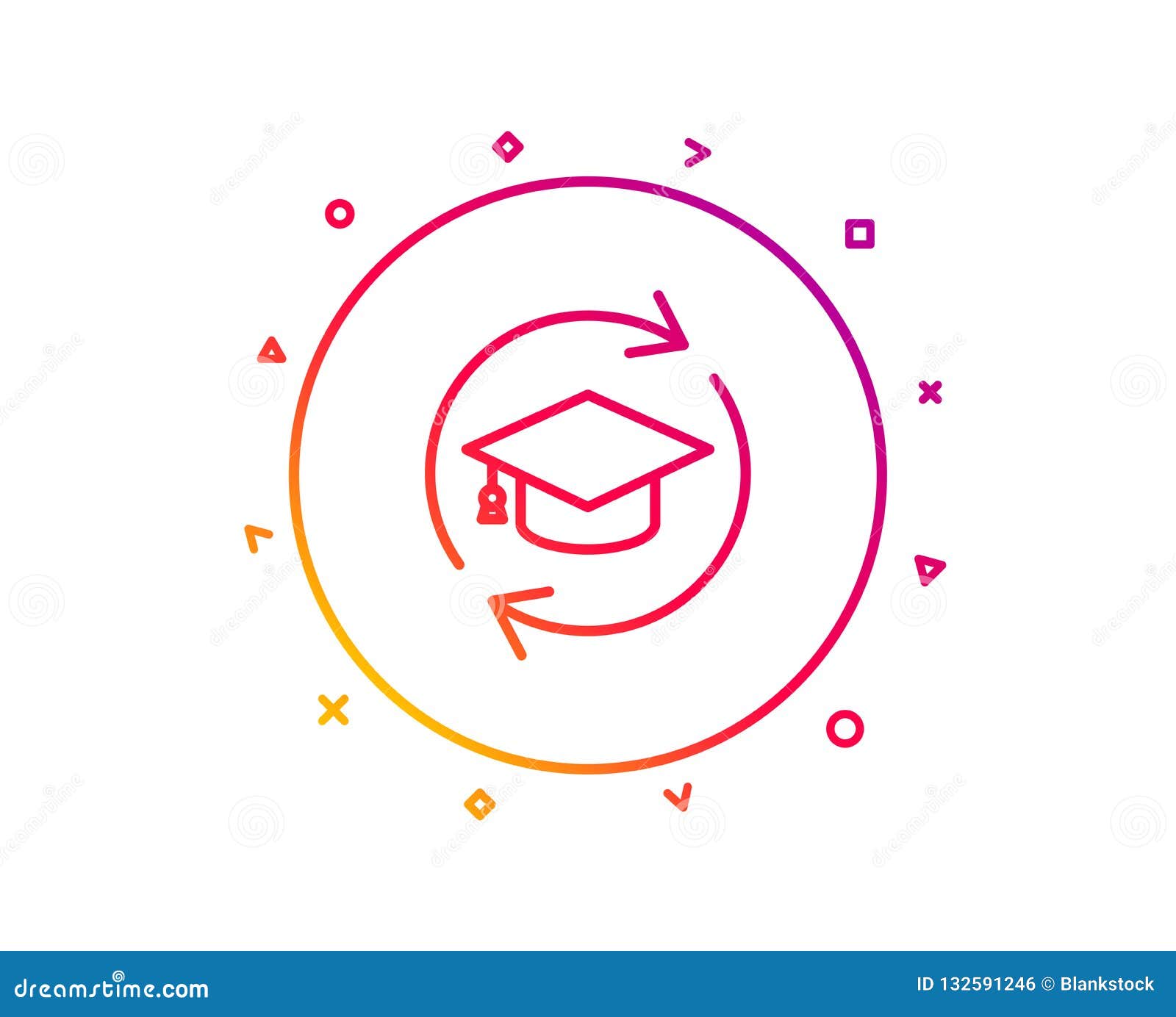 Continuing Education Line Icon. Online Education Sign. Vector Stock ...