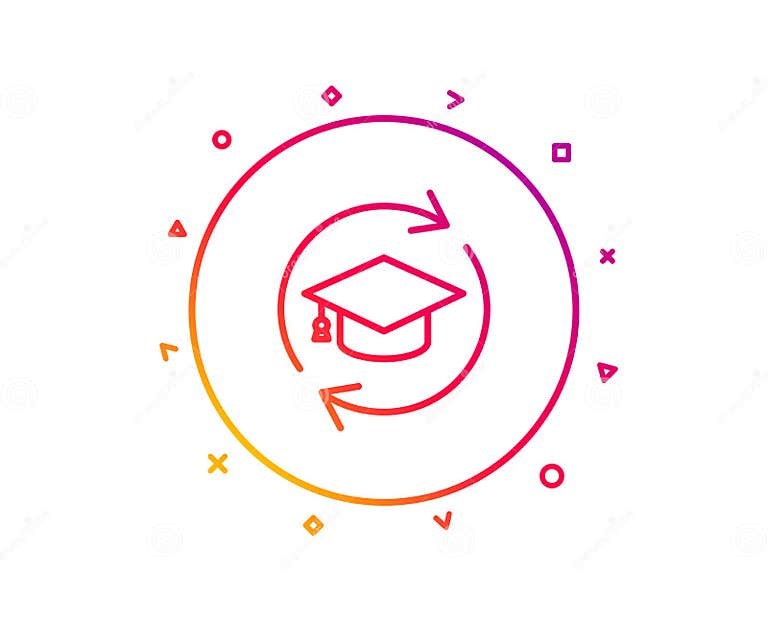 Continuing Education Line Icon. Online Education Sign. Vector Stock ...