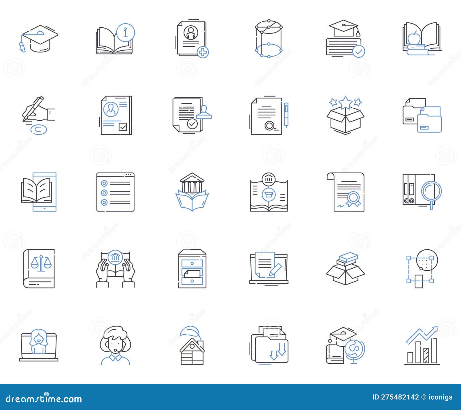Continuing Education Line Icons Collection. Learning, Development ...