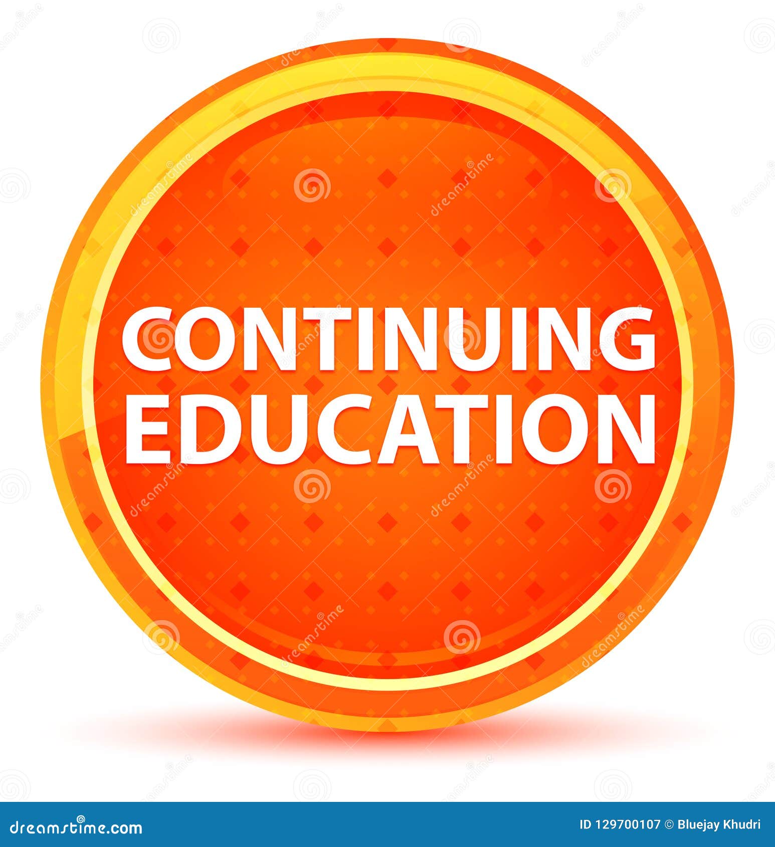 Continuing Education Natural Orange Round Button Stock Illustration ...