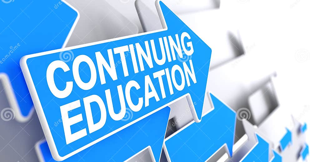 Continuing Education - Text on the Blue Pointer. 3D. Stock Illustration ...