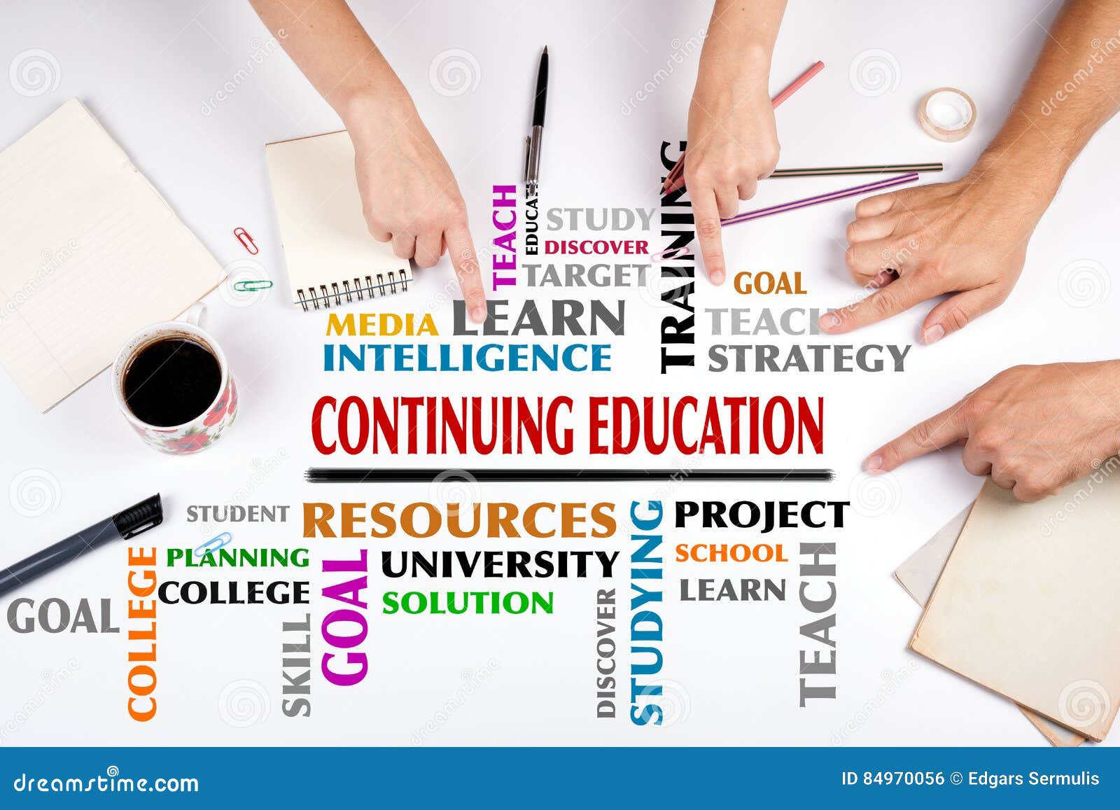 Continuing Education Word Cloud. the Meeting at the White Office Table ...