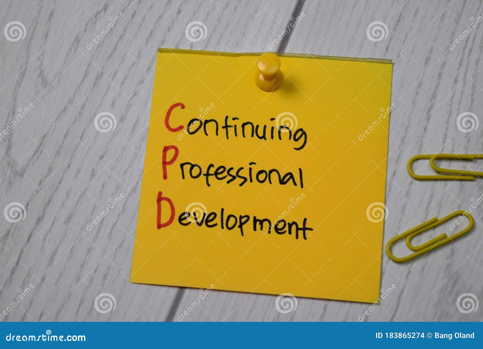 Continuing Professional Development Write on Sticky Note Isolated on ...