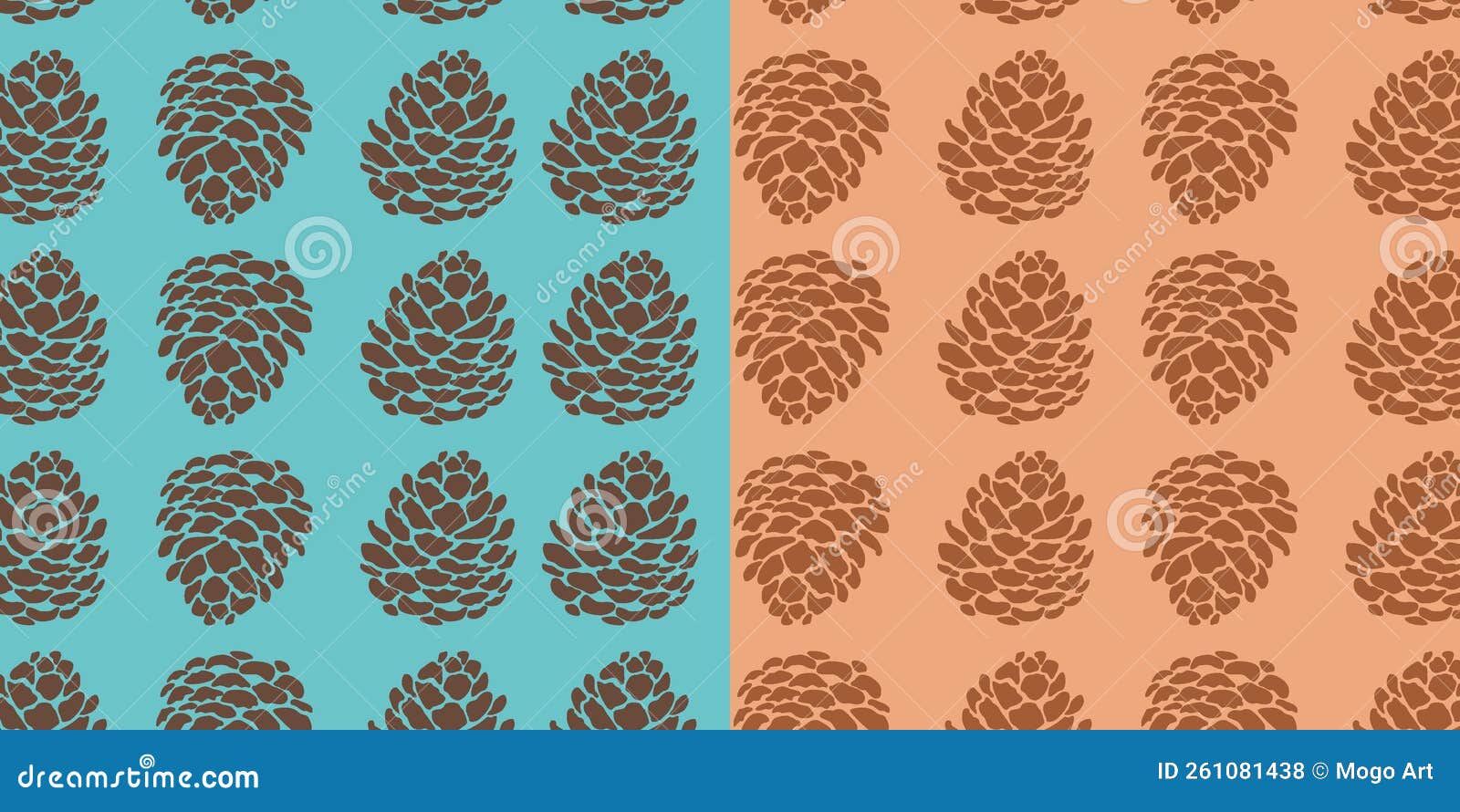 Continuing Seamless Pinecone Endless Pattern Decorative Stock Illustration - Illustration of ...