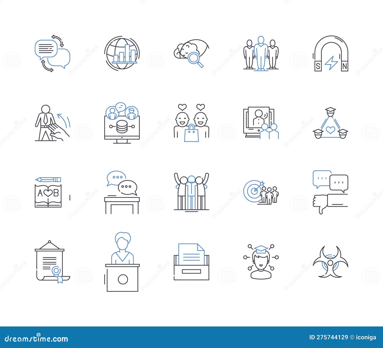 Continuing Studies Line Icons Collection. Education, Learning, Courses ...
